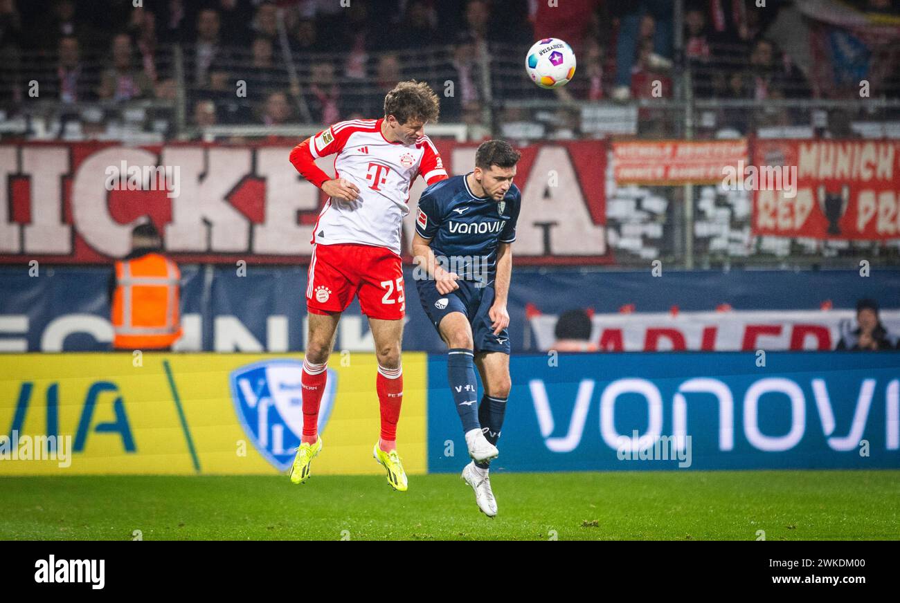 Bochum, Germany. 18th Feb 2024. Thomas Mueller (Muenchen), Kevin Stöger ...