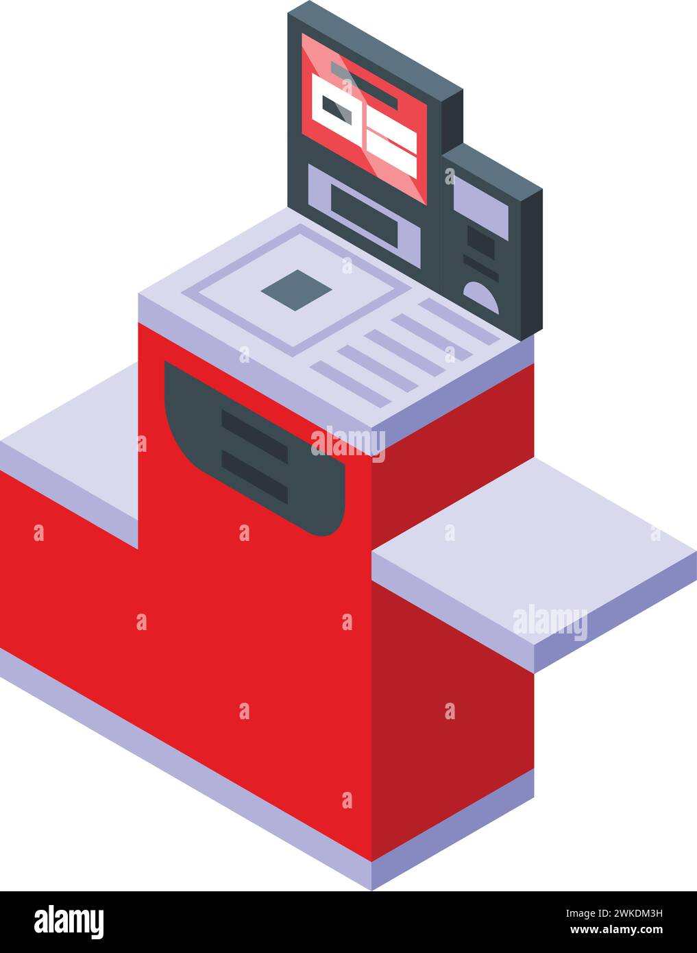 Screen self monitor icon isometric vector. Serve store. Cart machine screen Stock Vector Image ...