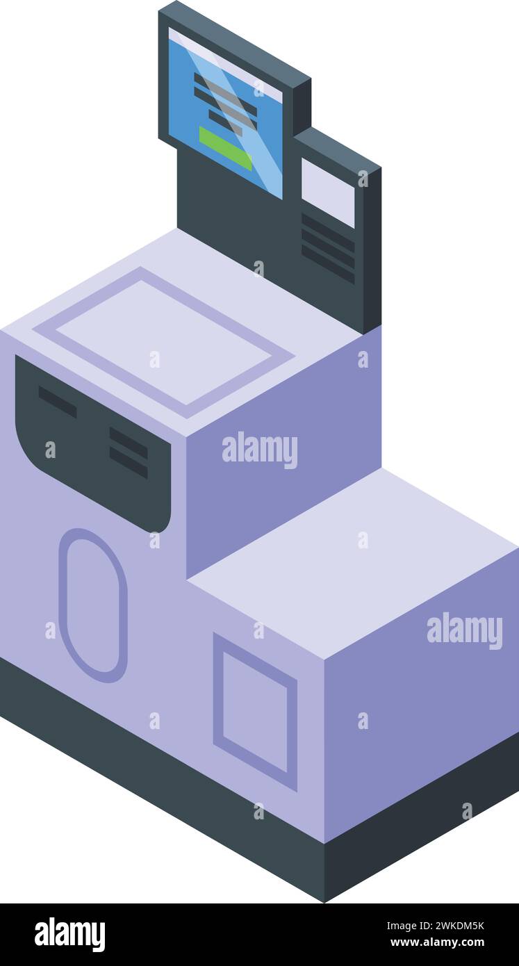 Display monitor icon isometric vector. Self service device. Check touch Stock Vector Image & Art ...