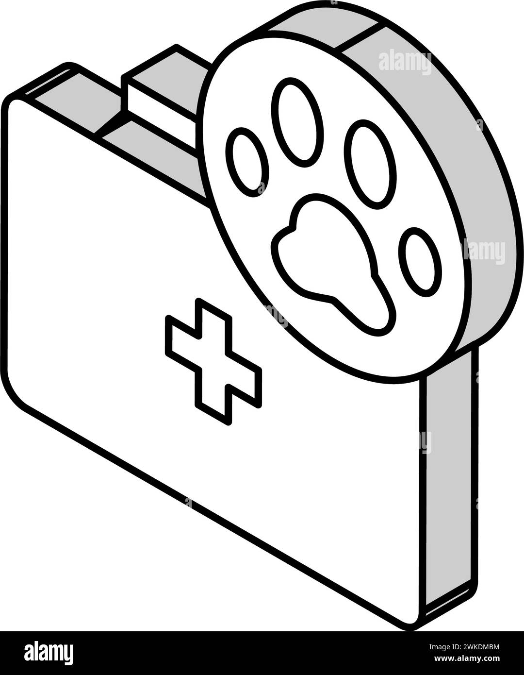 pets first aid kit box isometric icon vector illustration Stock Vector ...