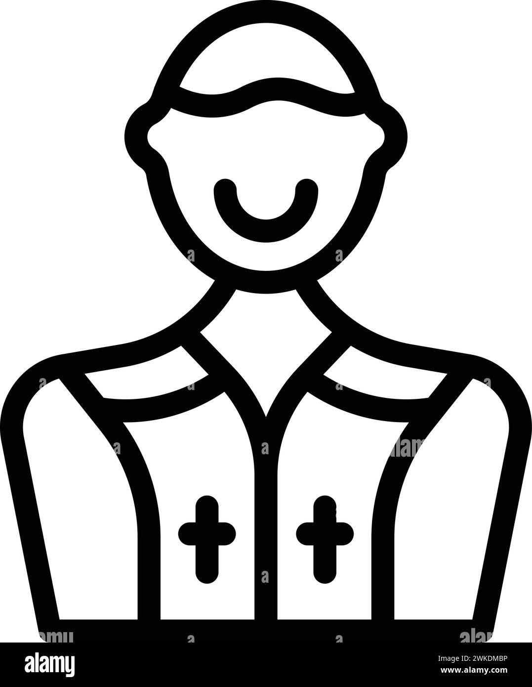 Catholic cleric icon outline vector. Priest man. Person holy spiritual ...