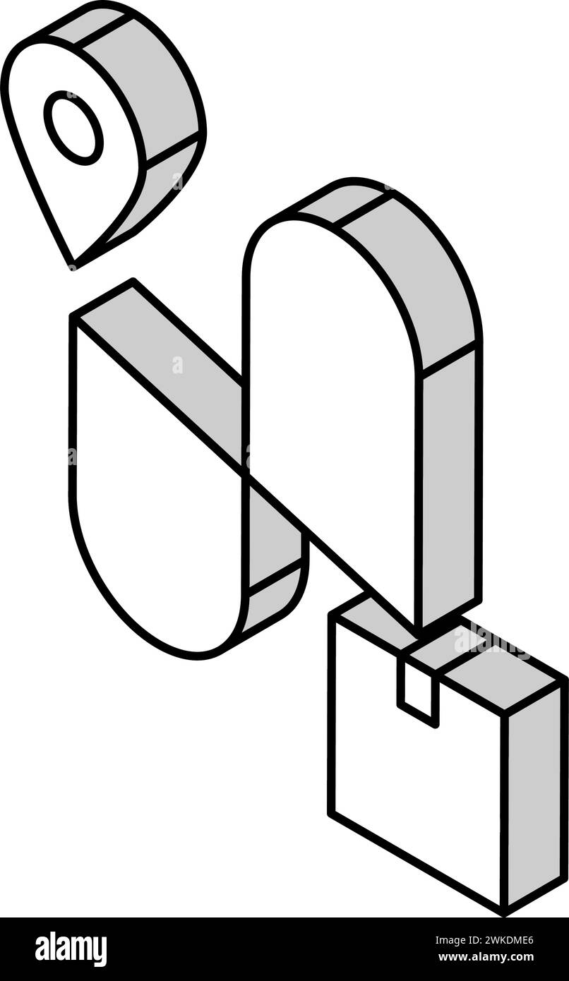 direction abd location delivery box isometric icon vector illustration ...