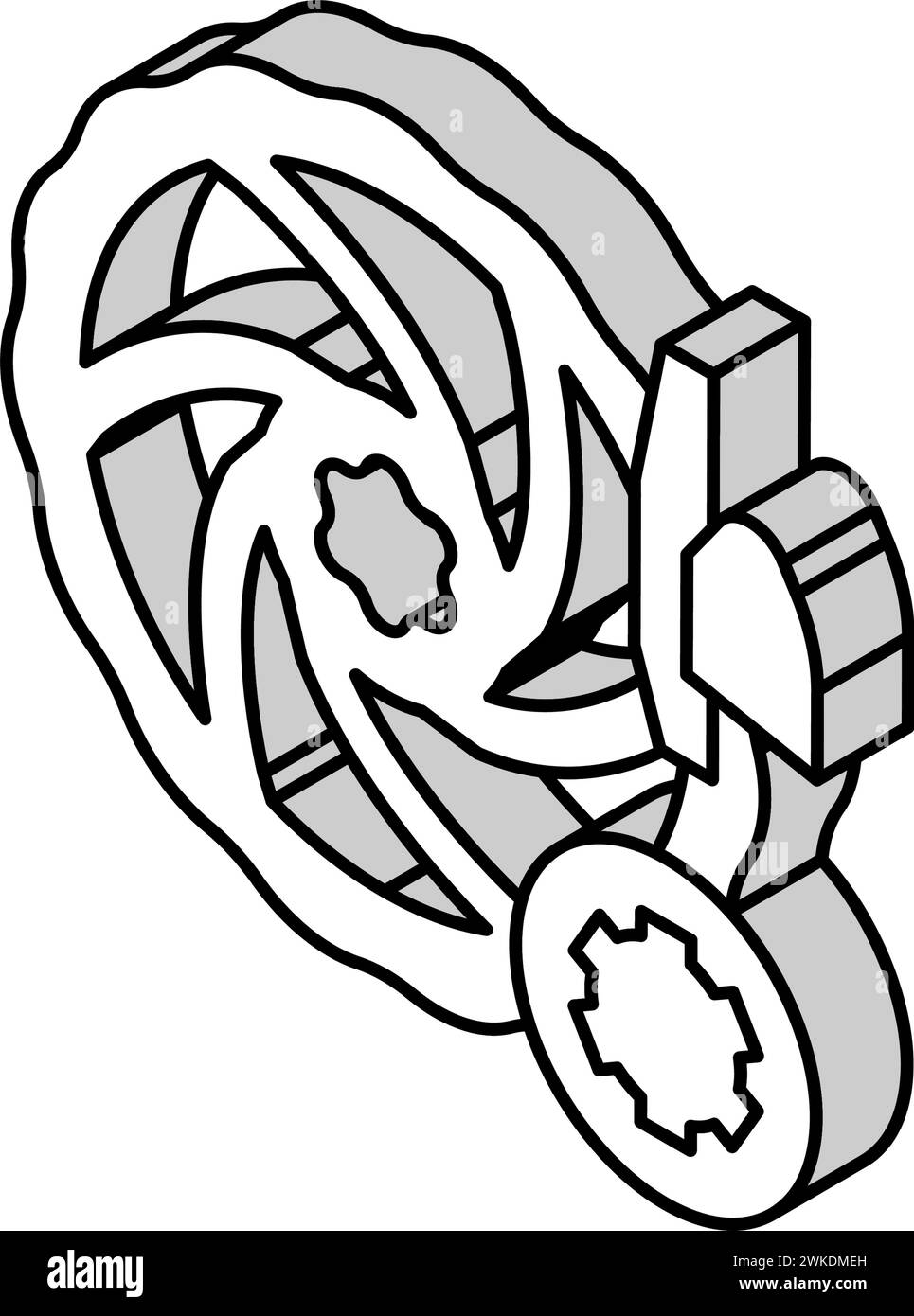 brake pads and disc brakes cleaning and adjustment isometric icon ...