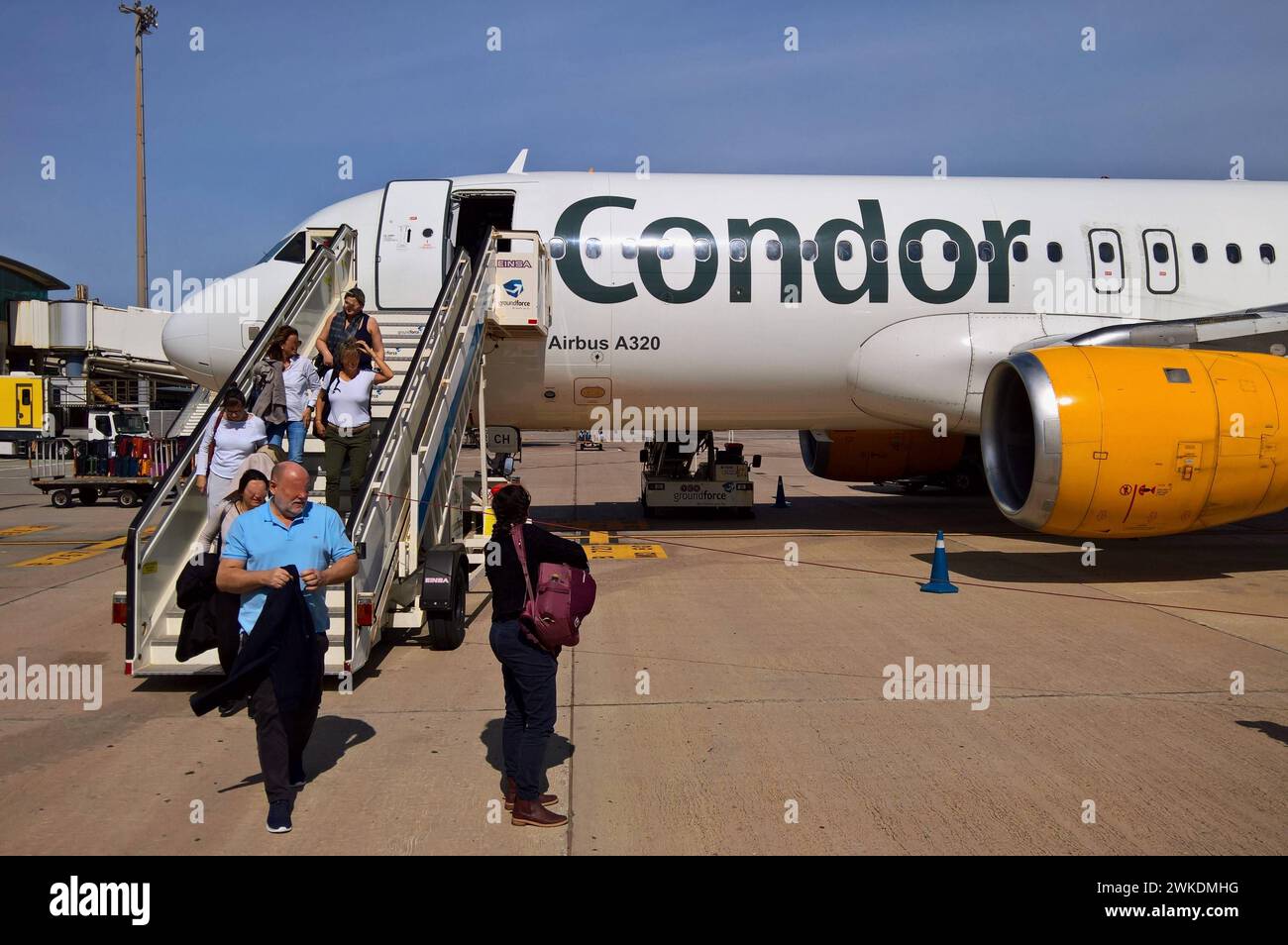 Flugzeug der Airline Condor, Typ Airbus A320 - am Flughafen auf ...