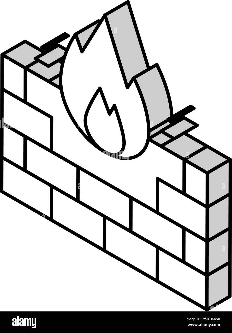 fire wall isometric icon vector illustration Stock Vector Image & Art ...