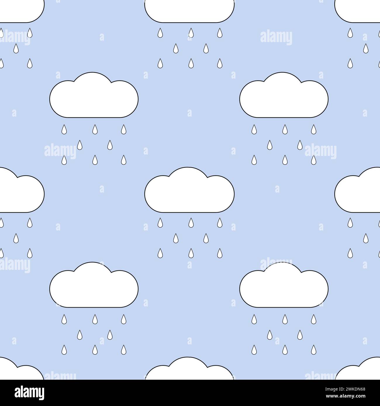 Cute seamless pattern. Cloud rain vector. Design for background, illustration, wallpaper ...
