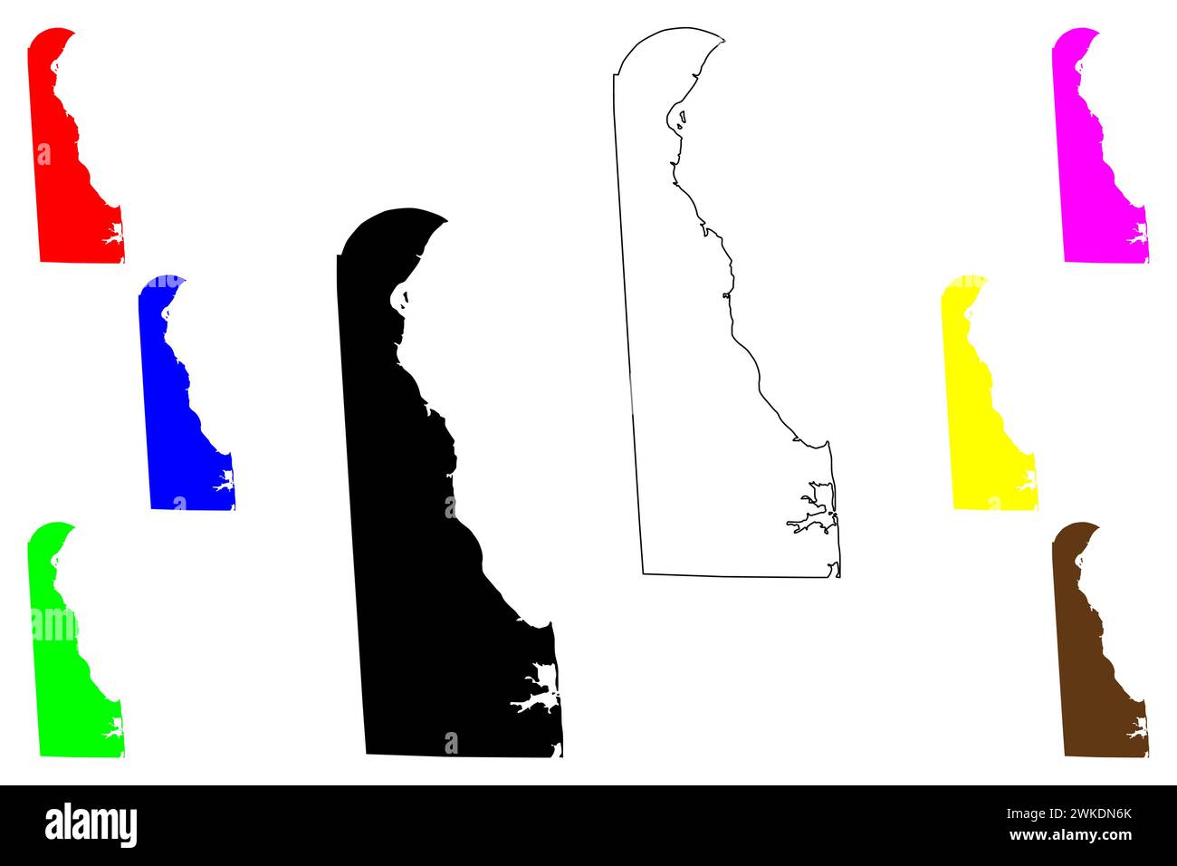 State of Delaware (United States of America, USA or U.S.A.) silhouette ...