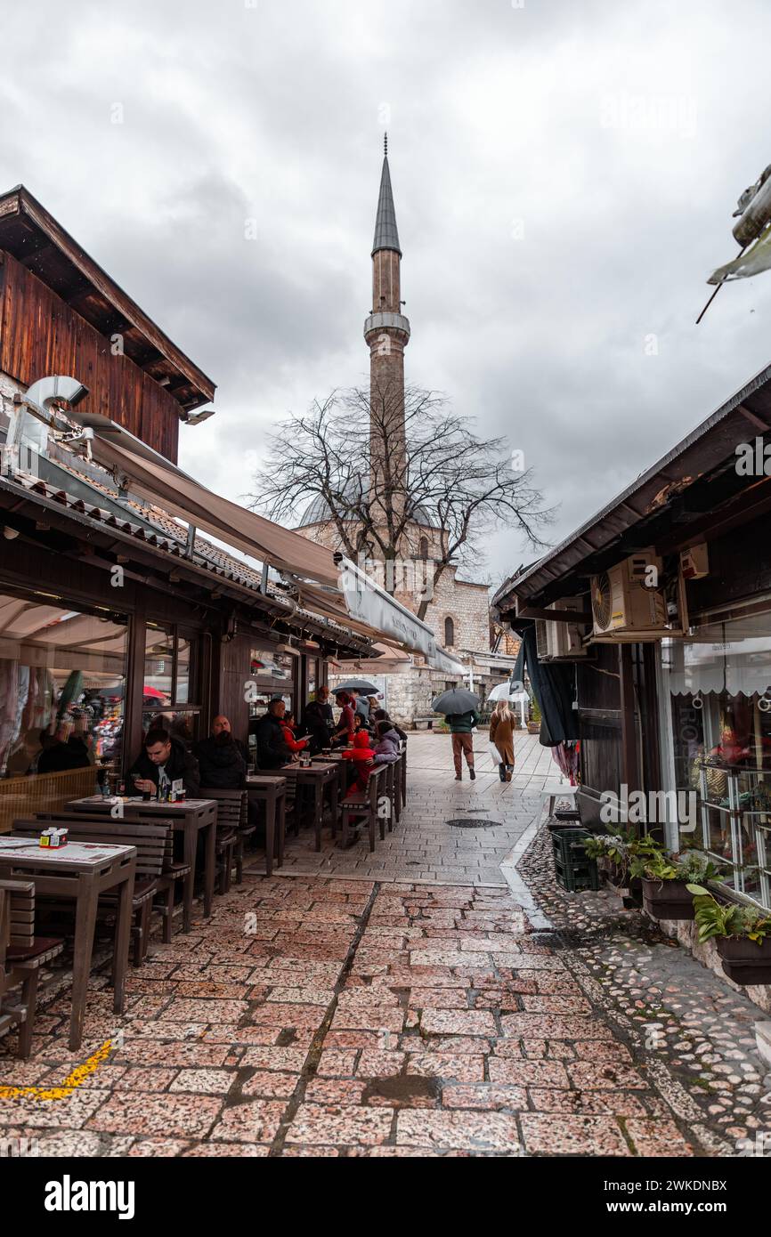 Sarajevo - BiH - 11 FEB 2024: Bascarsija is Sarajevo's old bazaar and ...