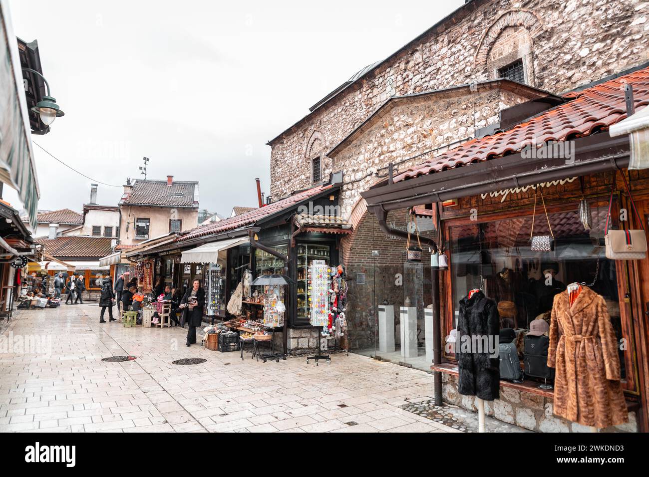 Sarajevo - BiH - 11 FEB 2024: Bascarsija is Sarajevo's old bazaar and ...