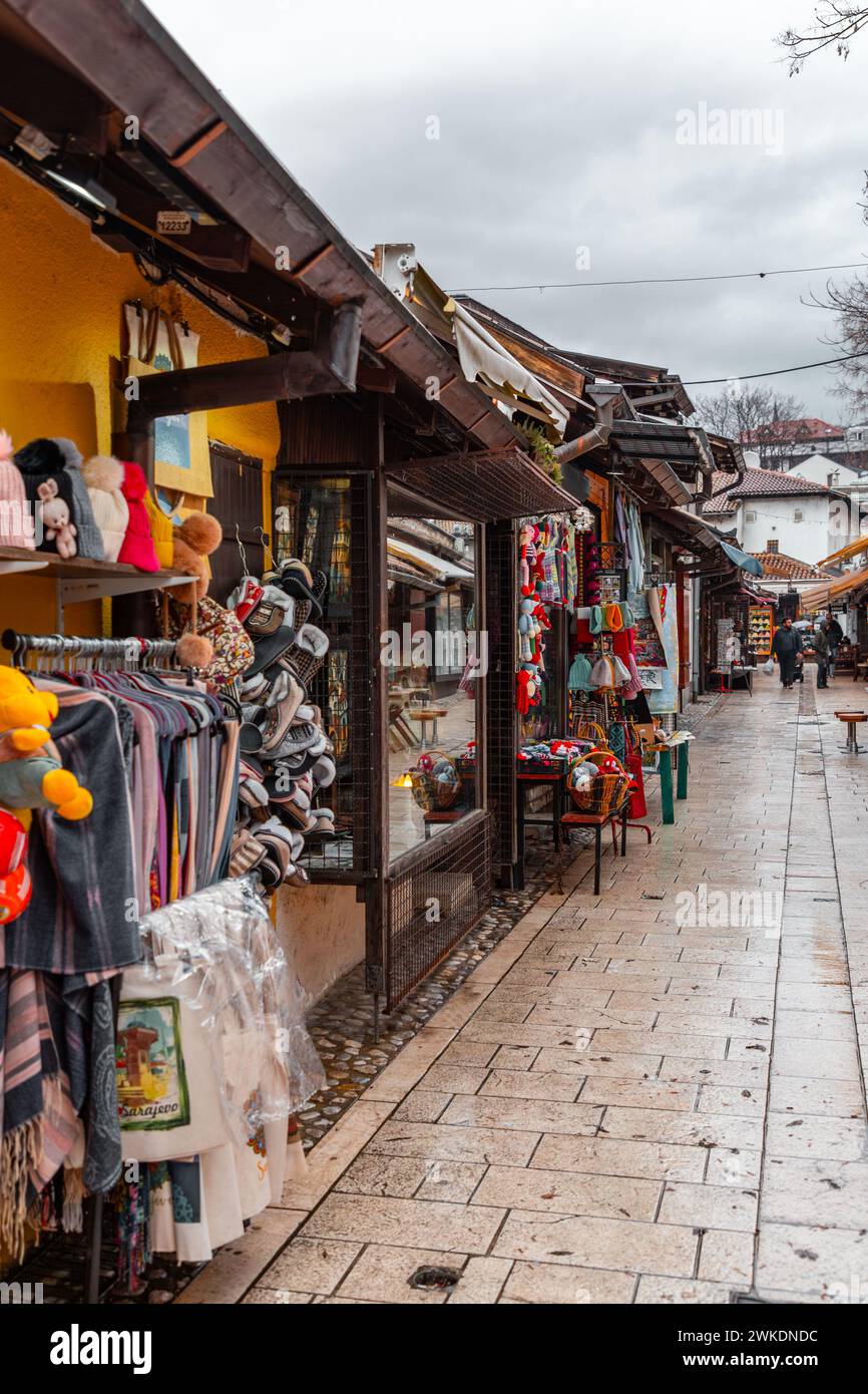 Sarajevo - BiH - 11 FEB 2024: Bascarsija is Sarajevo's old bazaar and ...