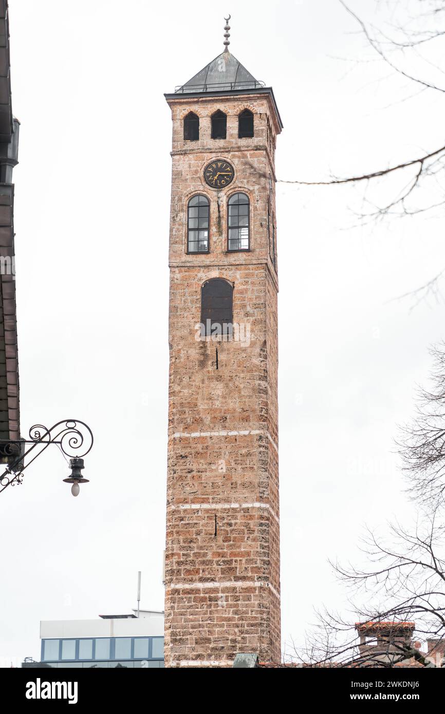 Sarajevo - BiH - 11 FEB 2024: The Sarajevski Sahat Kula is an Ottoman ...