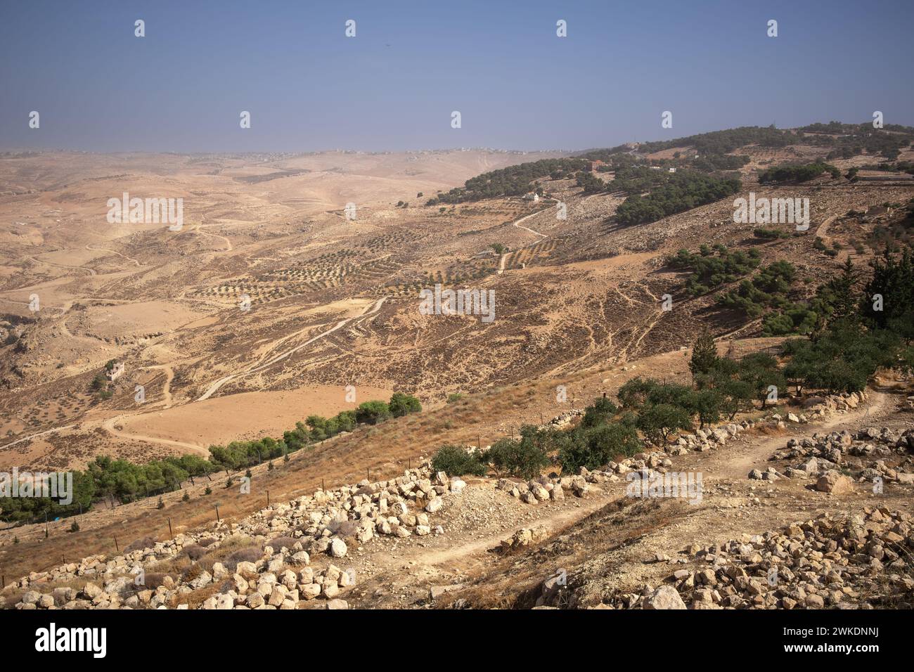View from Mount Nebo in Jordan. Beautiful Scenery in Middle East Stock ...