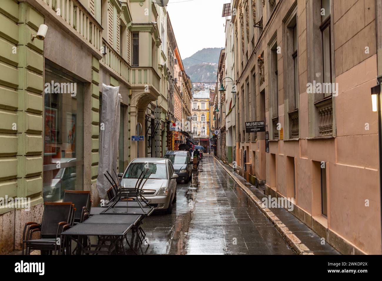 Sarajevo - Bosnia and Herzegovina - 11 FEB 2024: Ferhadija street is ...