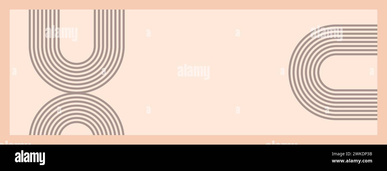 Minimalist geometric zen arches banner template with copy space for ...