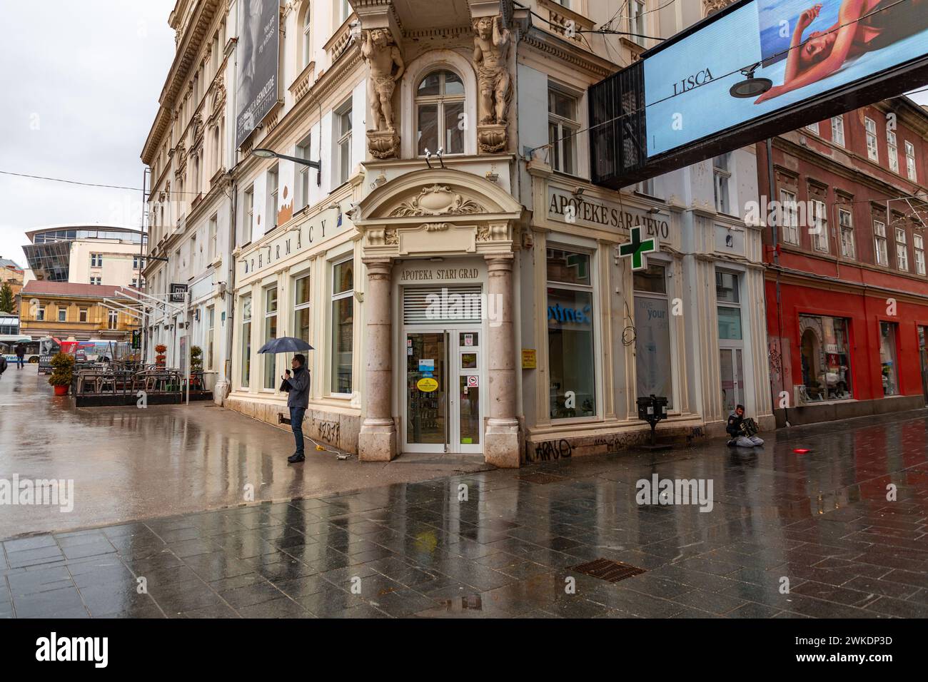 Sarajevo - Bosnia and Herzegovina - 11 FEB 2024: Ferhadija street is ...
