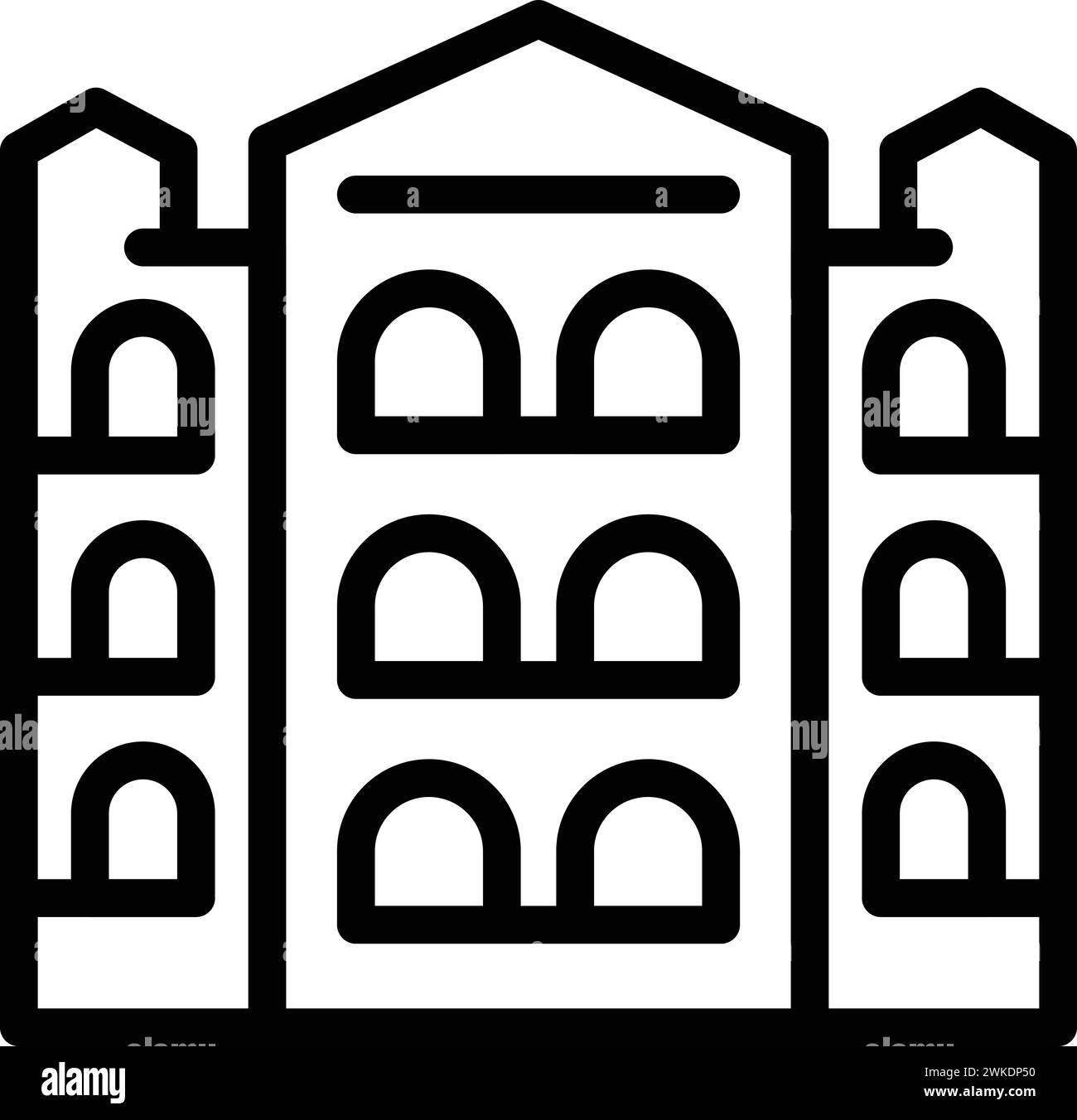 Oslo urban center icon outline vector. Norwegian tourism construction ...