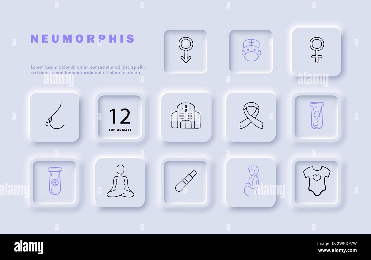 Motherhood line icon set. Maternity, childbirth, delivery, labor, care ...