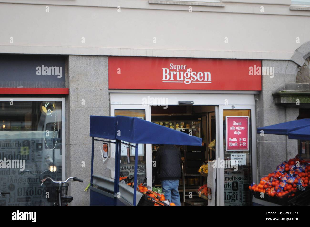 Copenhagen, Denmark /20 February 2024/.Super brugsen grocery chain ...