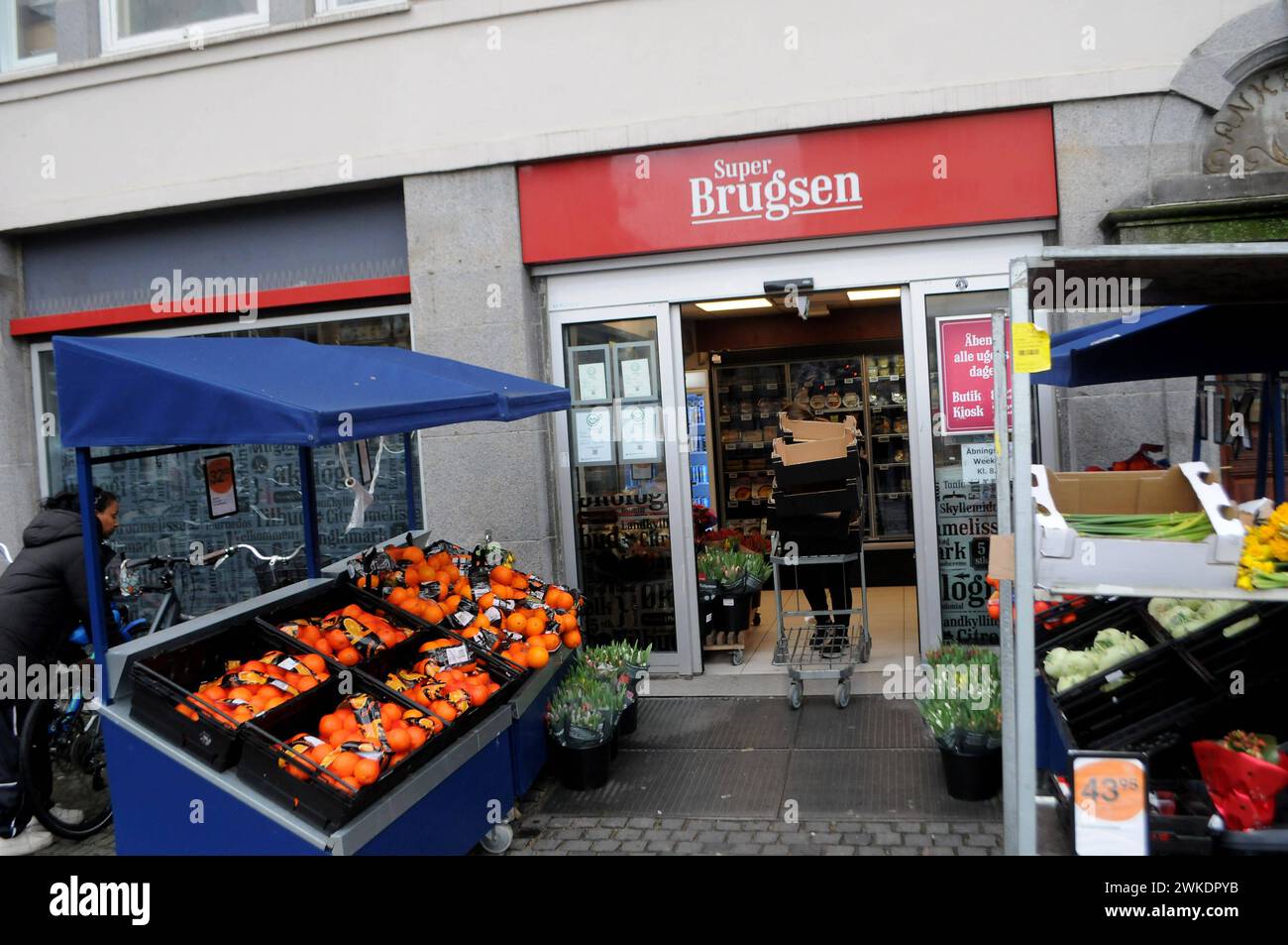 Copenhagen, Denmark /20 February 2024/.Super brugsen grocery chain ...