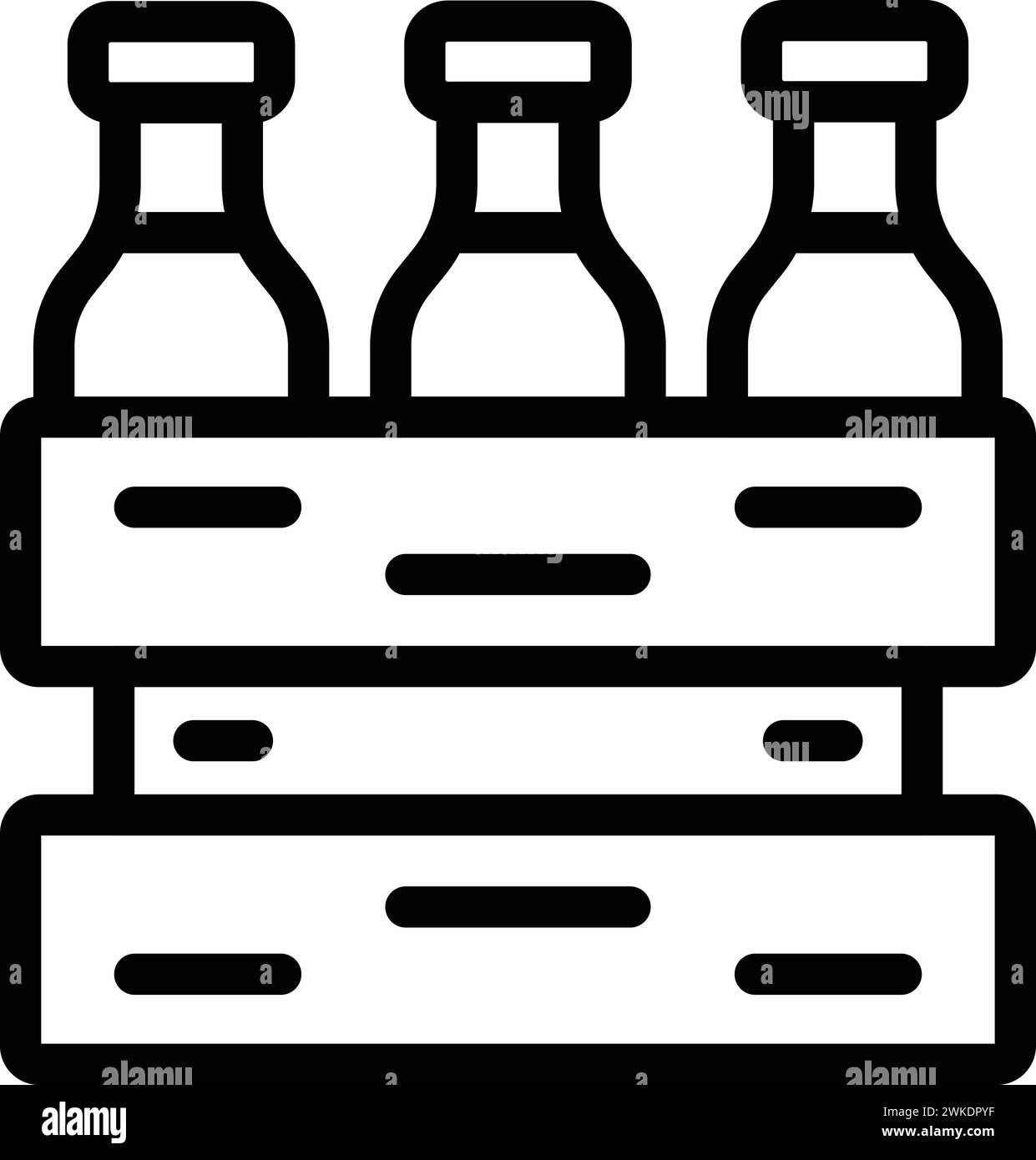 Beer bottles pack icon outline vector. Glassware brew vessels. Brewery ...