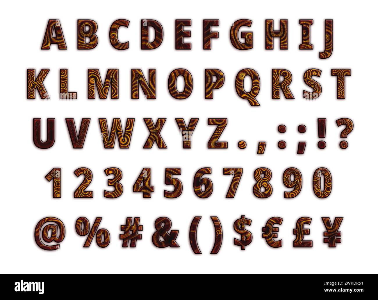 Colorful Alphabet with numbers, punctuation and special characters ...