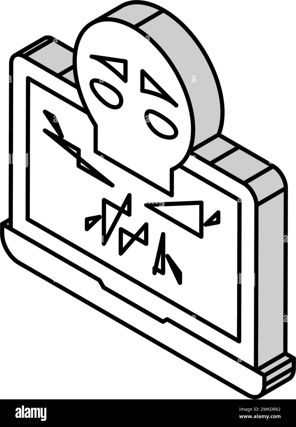 computer death programm isometric icon vector illustration Stock Vector ...