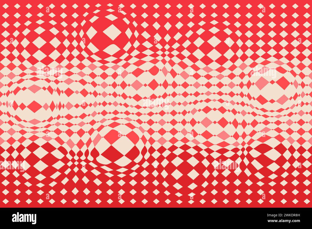 Psychedelic retro pattern with distorted checkerboard. Groovy seamless rectangle background ...