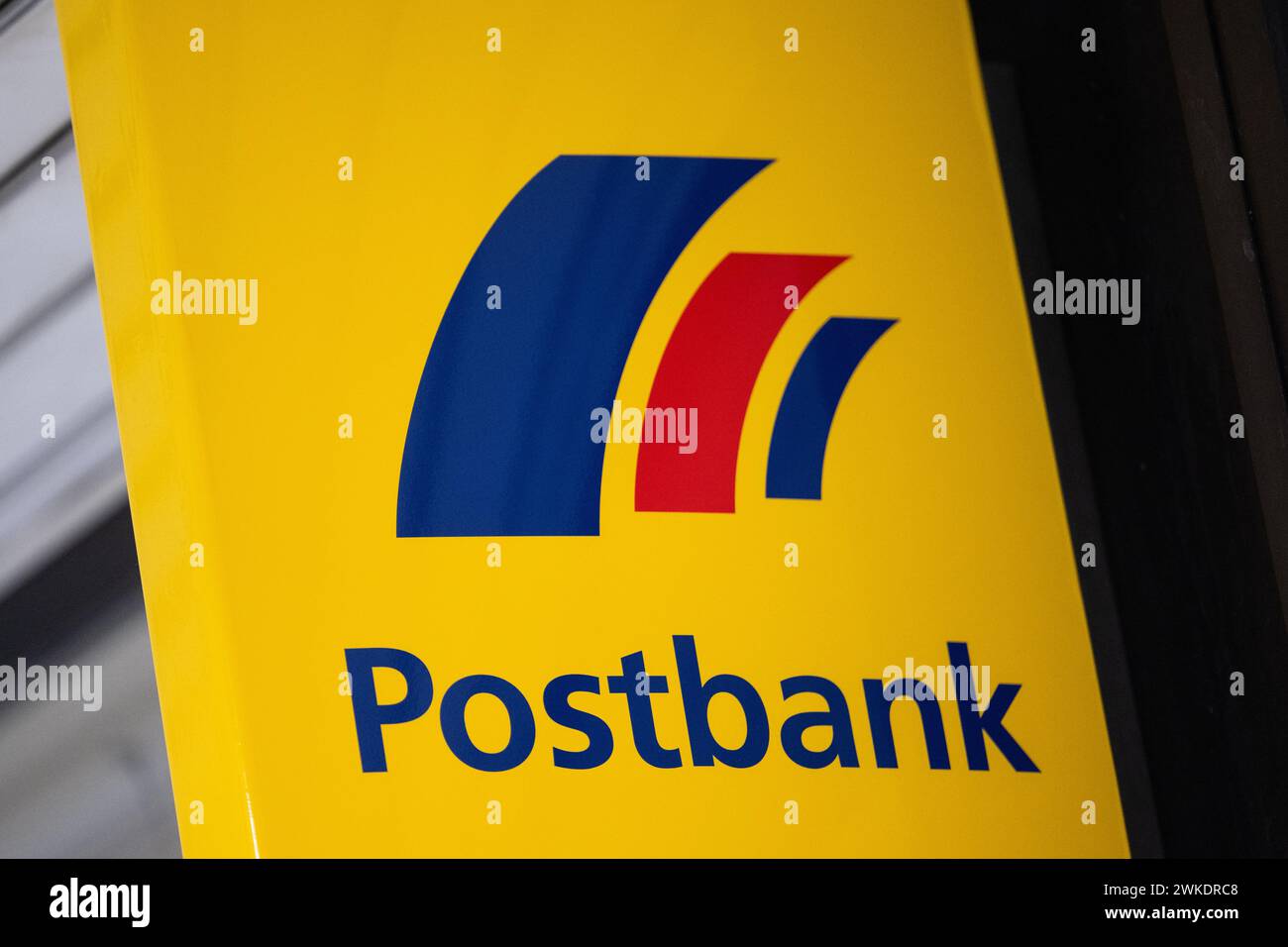 Stuttgart, Germany. 20th Feb, 2024. The Postbank logo can be seen on a ...