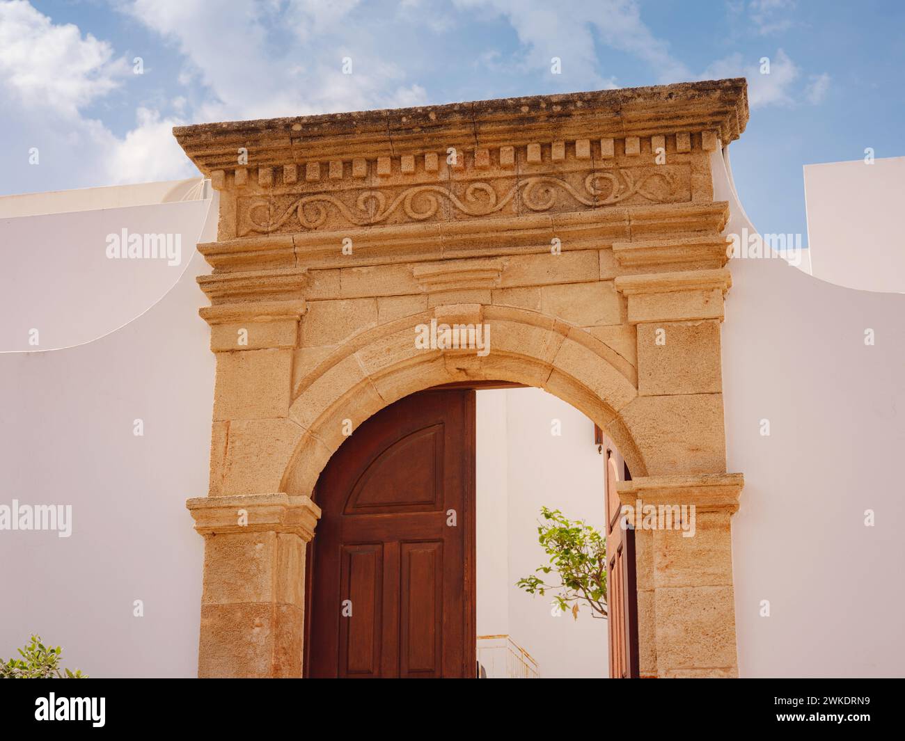 travel to city of Lindos on island of Rhodes, Greece. Details of ...