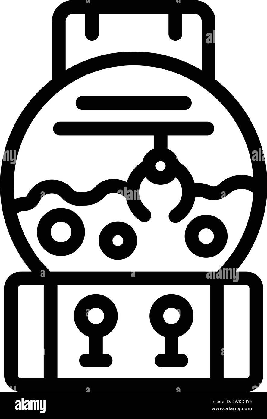 Globe toy grabber icon outline vector. Industrial robot. Recreation ...