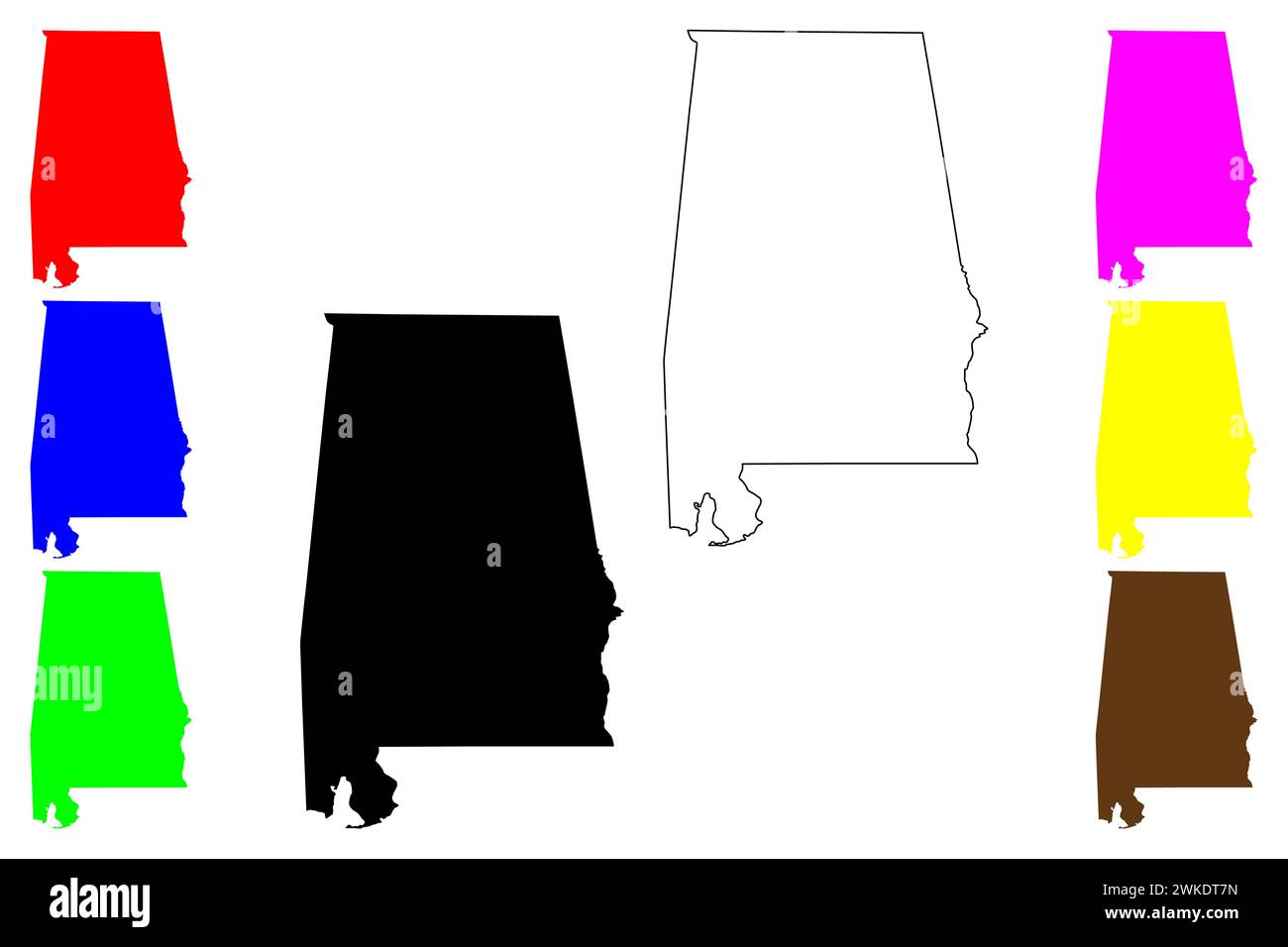 State of Alabama (United States of America, USA or U.S.A.) silhouette ...
