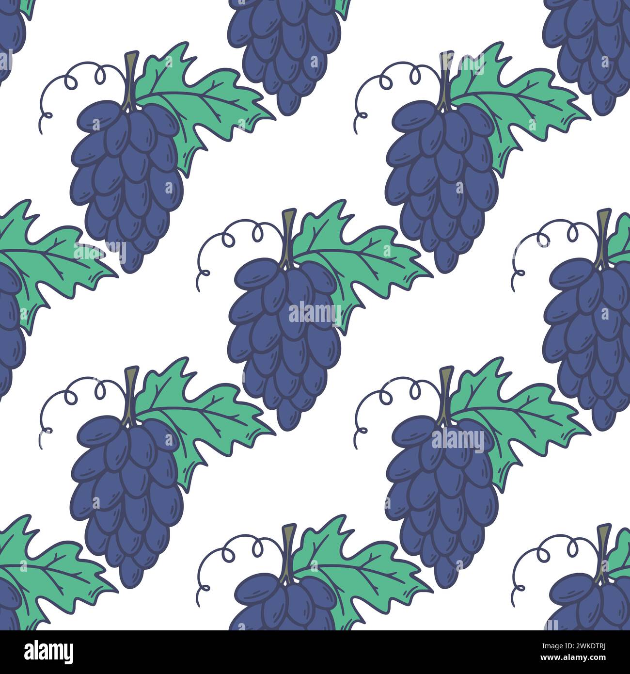 Branches of blue ripe grapes background vector graphics. Seamless ...