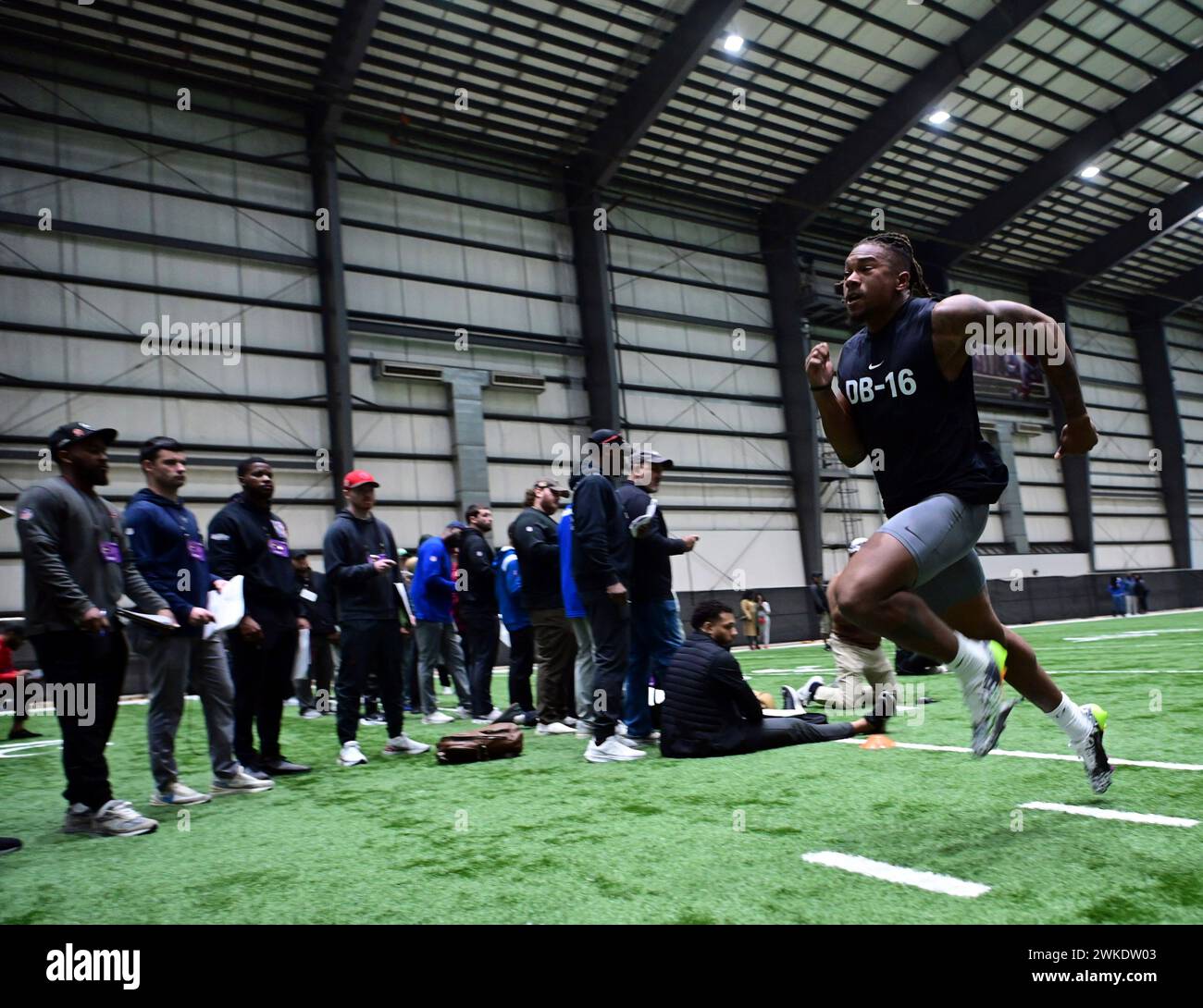 John Huggins, with Jackson State, participates in the 2024 HBCU NFL ...