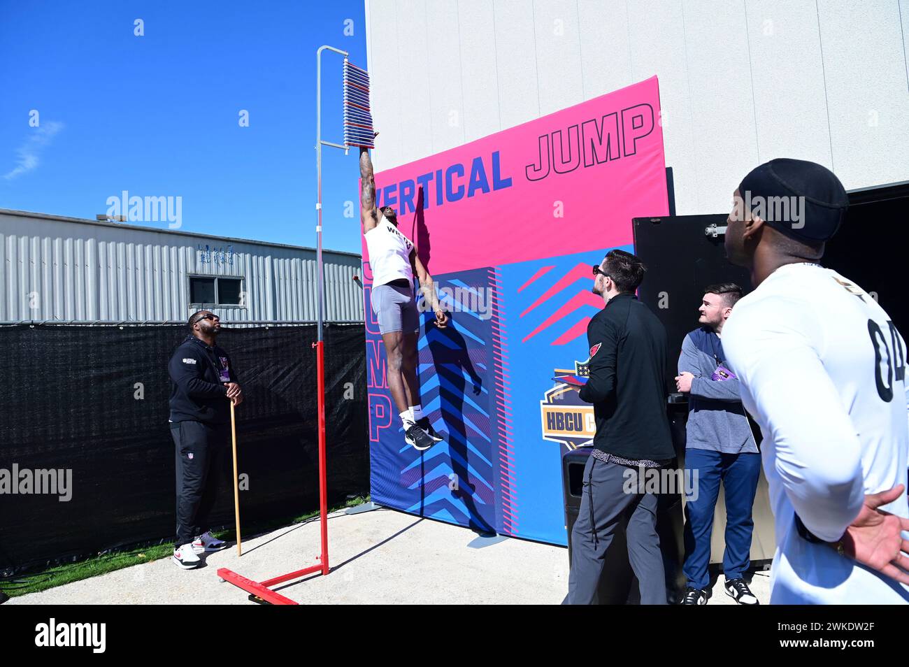 Marcus Riley, with Florida A&M, participates in the 2024 HBCU NFL ...