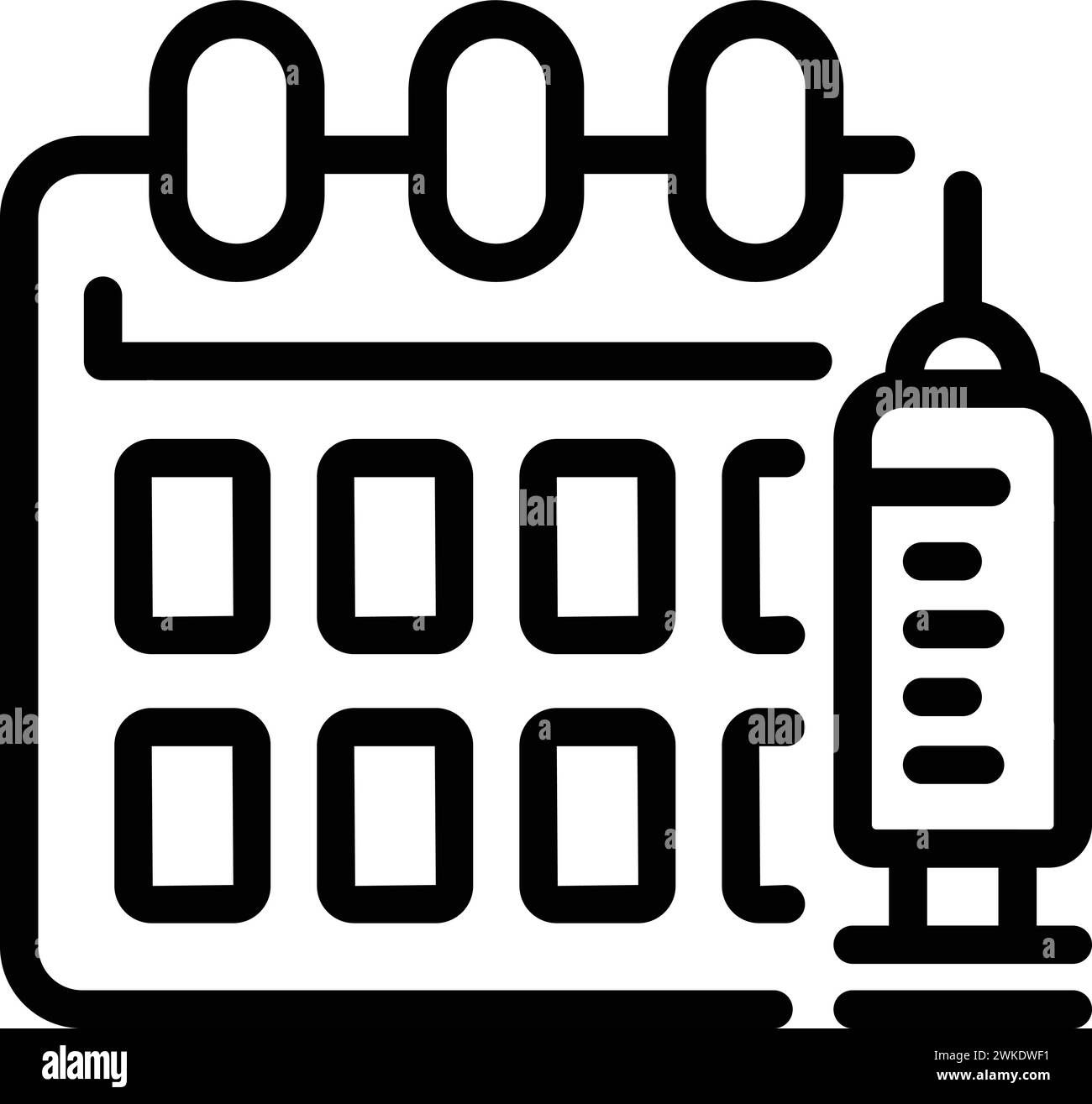 Calendar injection icon outline vector. Medical care. Medical house ...