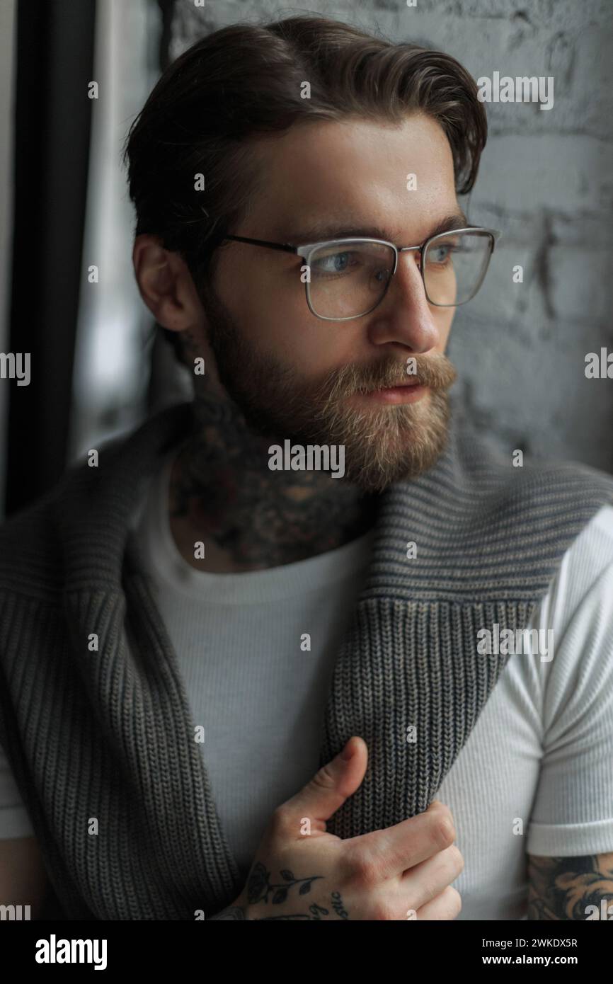 Cool Handsome Successful Business Man With A Beard, Mustache And ...