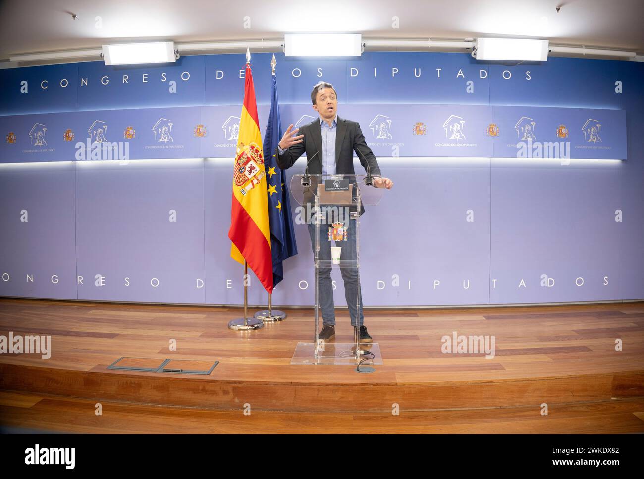 Sumar's spokesman in Congress, Iñigo Errejón, as he leaves a press ...