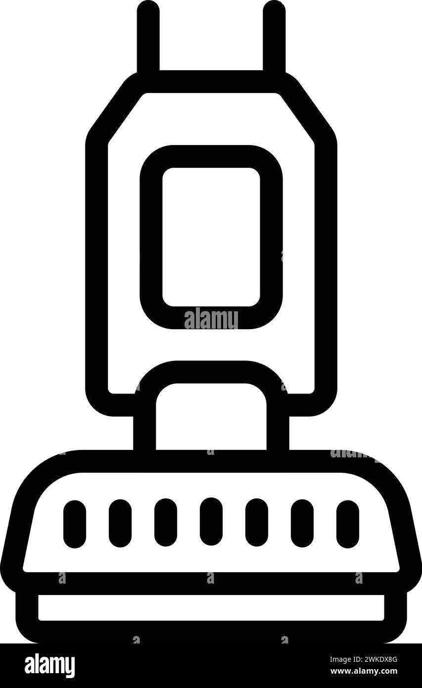 Floor sanitizing machine icon outline vector. Scouring surface staff ...