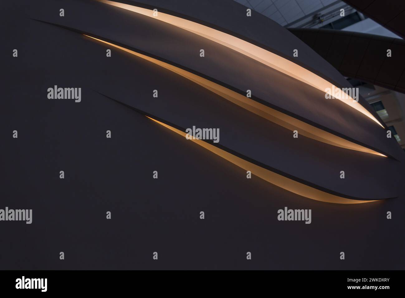 Modern line design in an airport interior. Airport in Abu Dhabi and ...