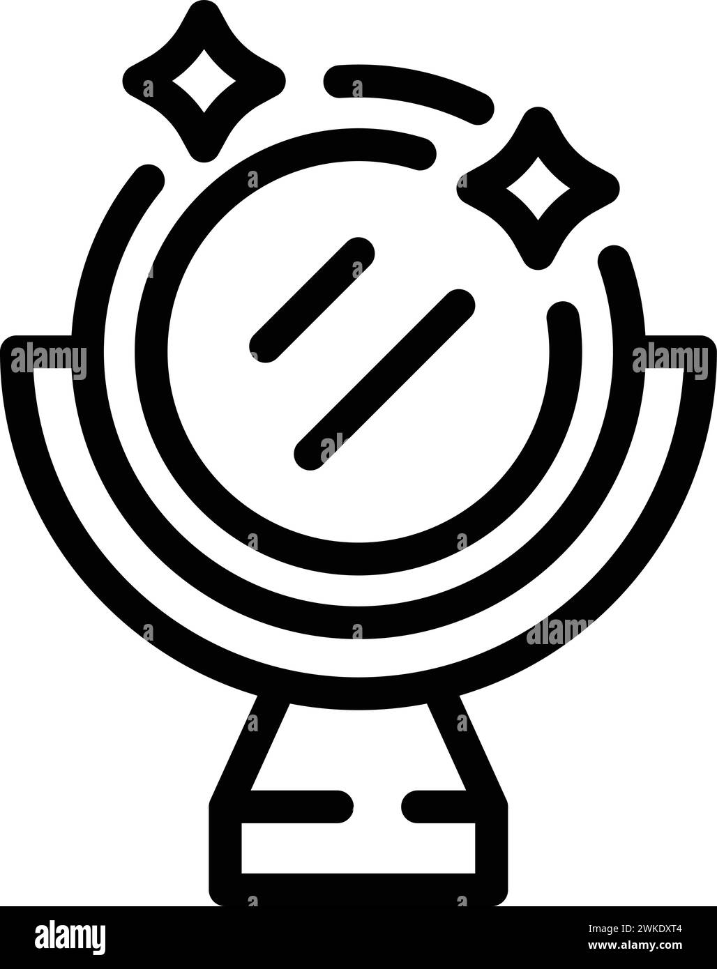 Face care makeup icon outline vector. Handle round mirror. Female ...