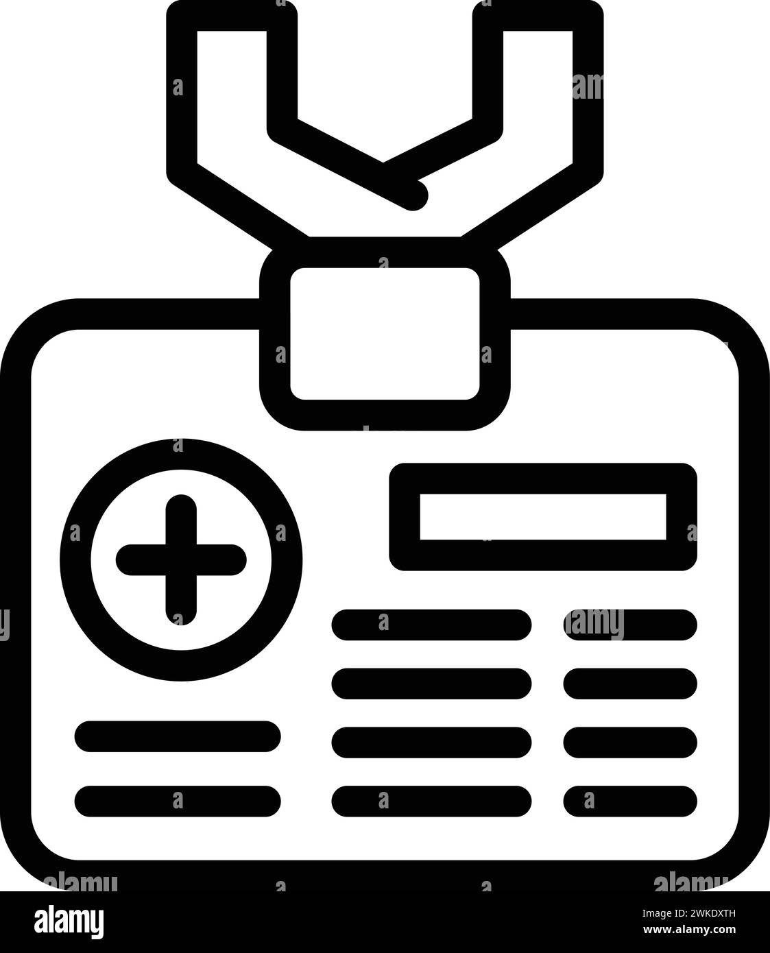 Doctor id card icon outline vector. Visit hospital. Home care health ...