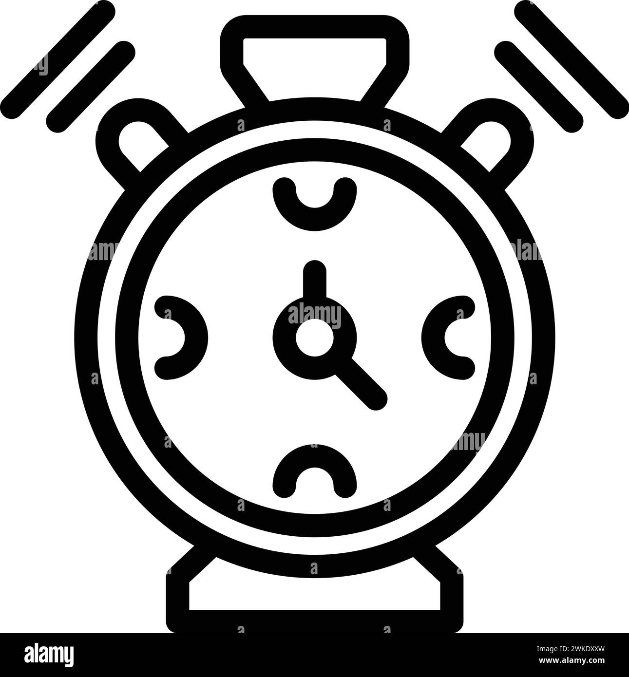 Daily alarm clock icon outline vector. Student living room. Bed ...