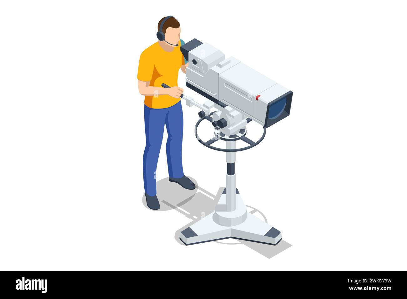 Isometric Professional TV Camera. Video Production Digital. Mobile TV ...