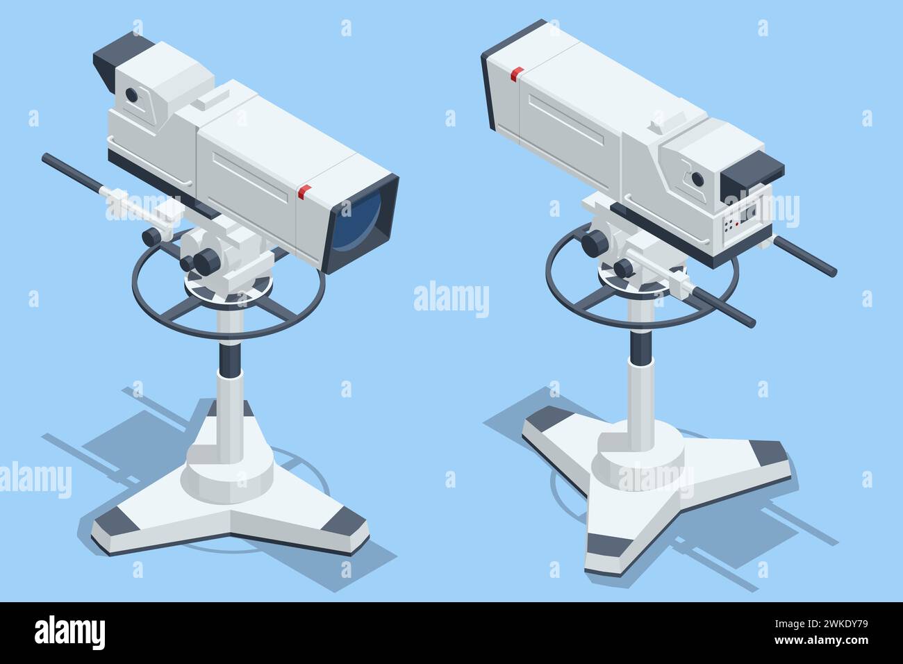 Isometric Professional TV Camera. Video Production Digital. Mobile TV ...