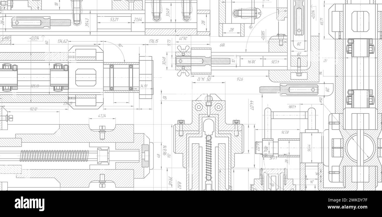 Technical drawing background .Mechanical Engineering drawing ...