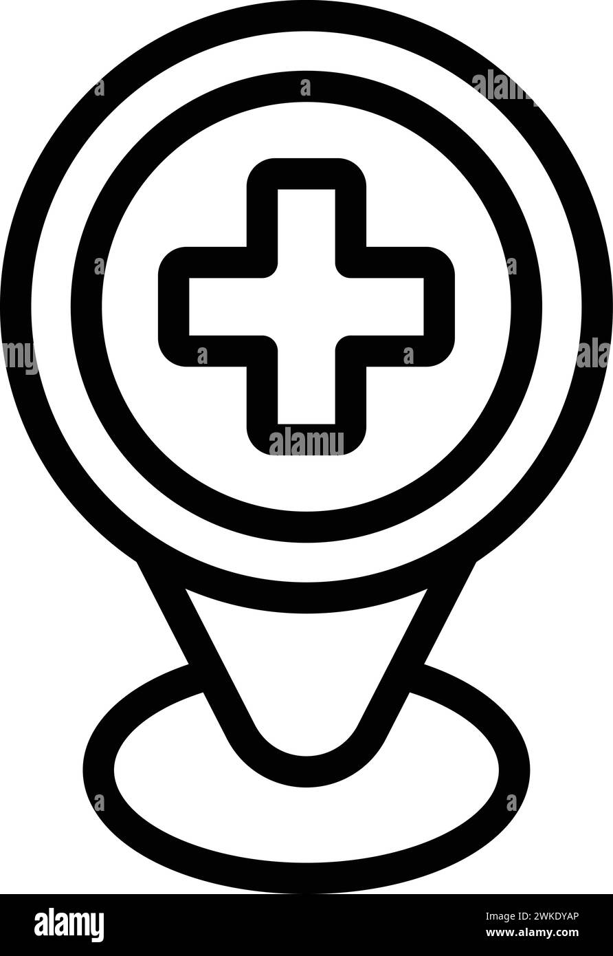 Hospital location icon outline vector. Well home care. Patient doctor ...