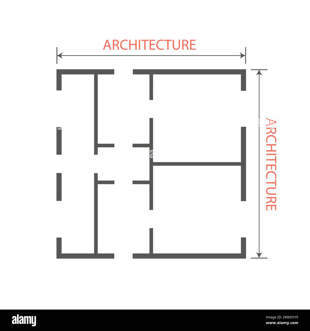 Architectural construction plan .Design and layout of rooms ...