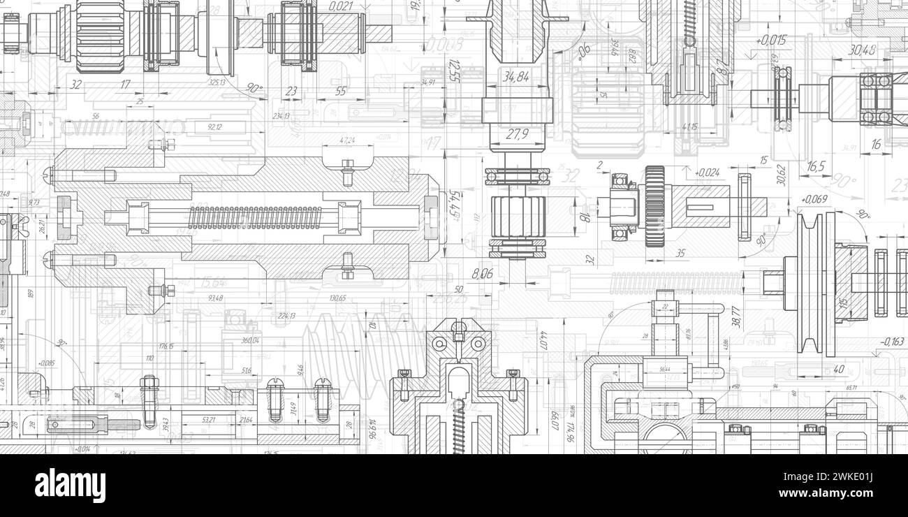 Technical drawing background .Mechanical Engineering drawing ...