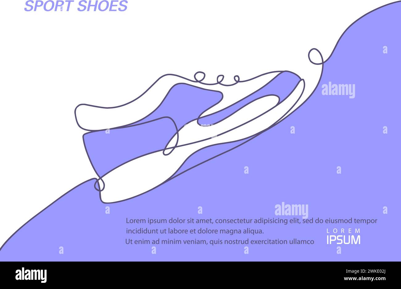 Sports shoes in a line style. Sneakers Vector . Sketch sneakers for ...