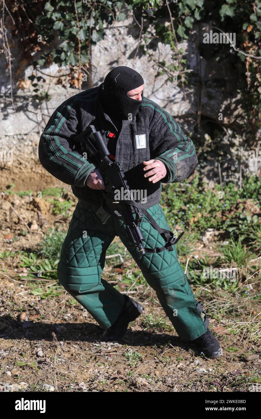 Zagreb, Croatia. 20th Feb, 2024. Croatian soldiers perform a drill ...